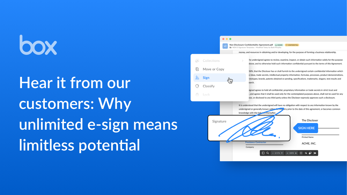 Hear It From Our Customers Why Unlimited E sign Means Limitless Potential Box Blog